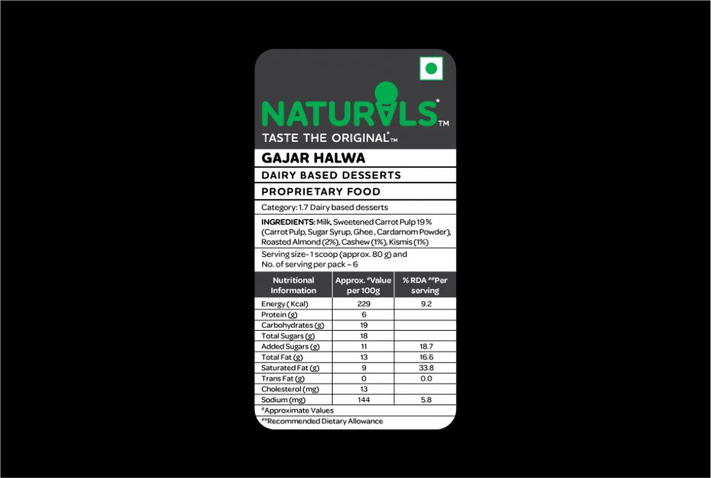 Buy Gajar Halwa Dessert Online | A sweet Delight from Naturals Icecream
