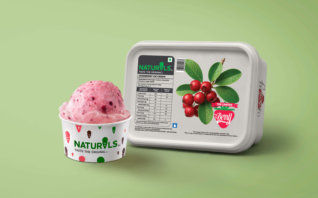 Cranberry Ice cream - Naturals